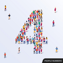 Large group of people in number 4 four form Vector Image