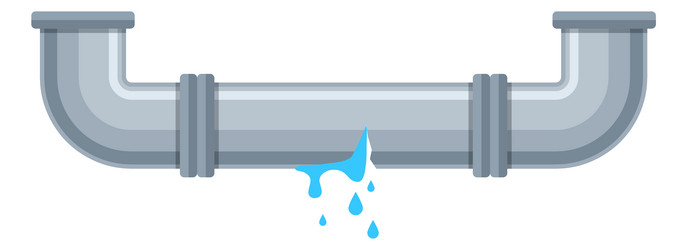 Pipe with water drops leaking broken sewer Vector Image