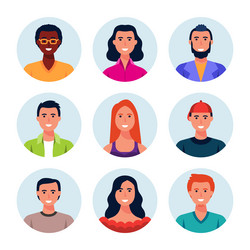 Set hand drawn profile icons different people Vector Image