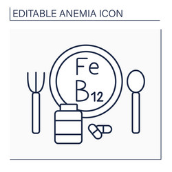 Anemia prevention line icon Royalty Free Vector Image
