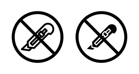 Do not cut icon set ban cutter logo symbol Vector Image