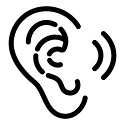 Ear flat icon isolated on white background Vector Image