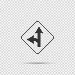 Right turn split sign on transparent background Vector Image