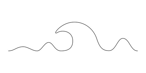 One line drawing of sound wave continuous linear Vector Image