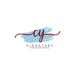 Simple signature logo for alphabet cy Royalty Free Vector