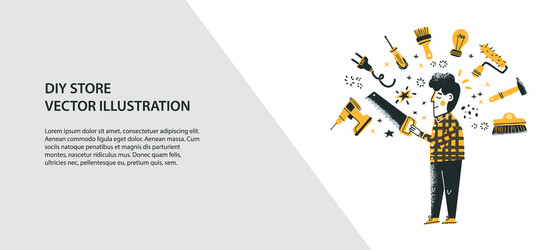 Diy store concept Royalty Free Vector Image - VectorStock