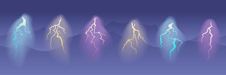 Fantasy lighting transparent different colored Vector Image