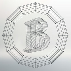 Letter fonts of mesh Royalty Free Vector Image