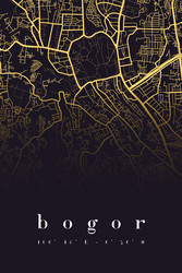 Minimalist bogor city poster design Royalty Free Vector