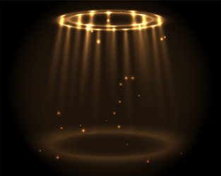 Round blue glow rays night scene with sparks Vector Image