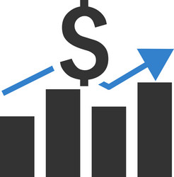 Sales bar chart flat icon Royalty Free Vector Image