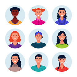 Hand drawn different people icons pack Royalty Free Vector