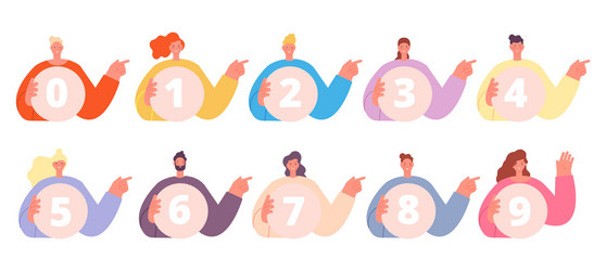 Big people crowd forming number eight 8 shape Vector Image