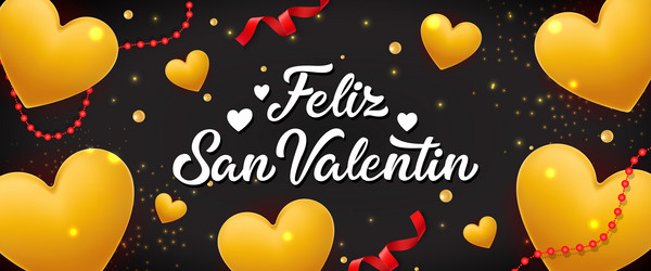 Feliz san valentin lettering Royalty Free Vector Image