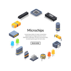Isometric computer parts infographic concept Vector Image