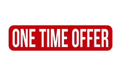 One time offer rubber grunge stamp seal Royalty Free Vector