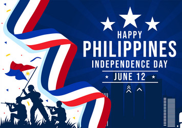 Philippines independence day on 12 june Royalty Free Vector
