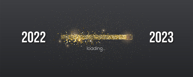 New year golden loading bar 2024 progress Vector Image
