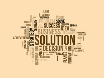 Word cloud background concept for solution Vector Image