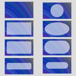 Colored digital art business card frame set Vector Image