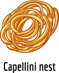 Long pasta icon realistic style Royalty Free Vector Image