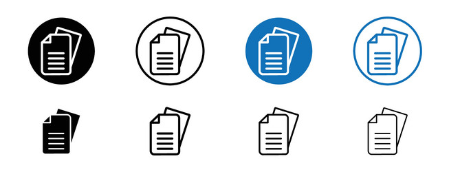 Document icon set paper note and information Vector Image