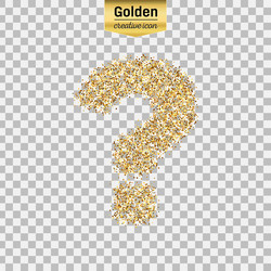 Gold glitter icon of question mark isolated Vector Image