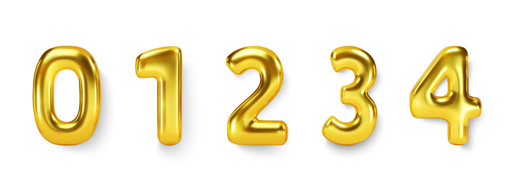 Gold 3d numbers Royalty Free Vector Image - VectorStock