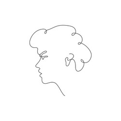 One line woman head design silhouettehand drawn Vector Image