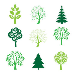 Tree symbols set Royalty Free Vector Image - VectorStock