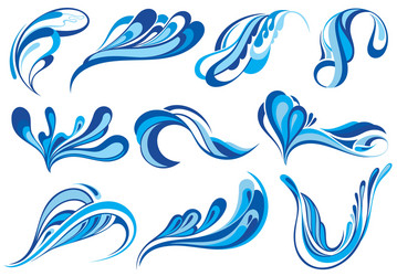 Water drop and splash on white background Vector Image