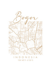 Minimalist bogor city poster design Royalty Free Vector