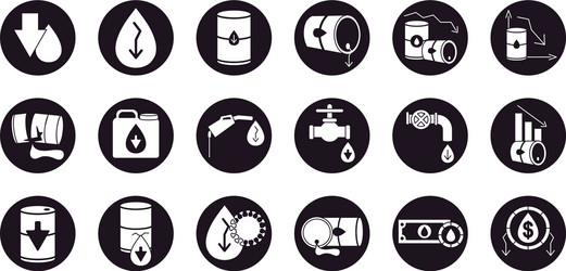 Oil crash concept money symbol and drop icon Vector Image