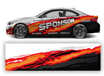 Car advertising livery design Royalty Free Vector Image
