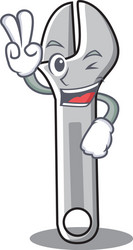 Finger spanner character cartoon style Royalty Free Vector