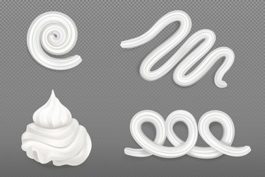 Pink whipped cream design elements for pastry Vector Image