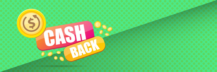 Cash back horizontal banner design template Vector Image
