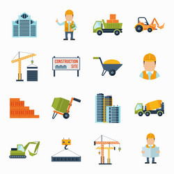 Construction flat icons Royalty Free Vector Image