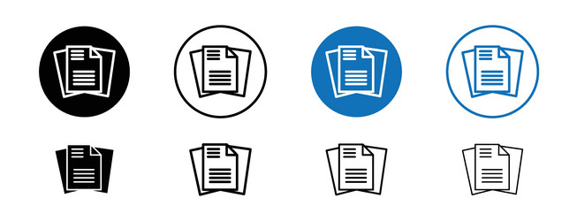 Document papers pile icon set office paperwork Vector Image
