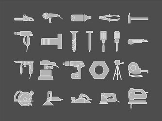 Drill power tool cartoon flat Royalty Free Vector Image