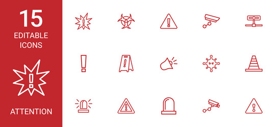 Attention icons Royalty Free Vector Image - VectorStock