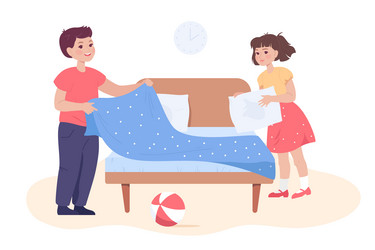 Child Making Bed Vector Images (61)