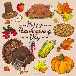 Happy thanksgiving day positive card with maple Vector Image
