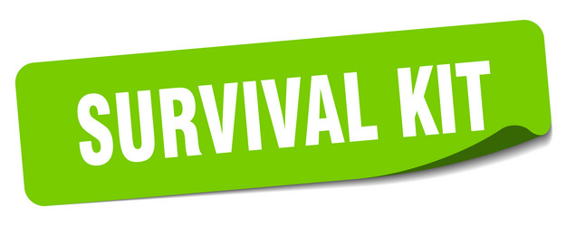 Survival kit sticker label Royalty Free Vector Image