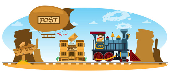 An ancient post office wild west envelopes Vector Image