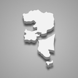 3D Isometric UAE Relief Map Royalty Free Vector Image