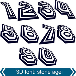 3d retro numbers in rotation stylish numeration Vector Image