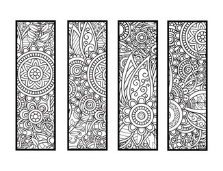 Mandala Bookmark Coloring Vector Images (42)