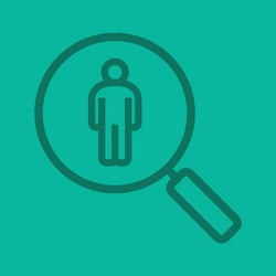 Magnifying glass with man icon search man symbol Vector Image