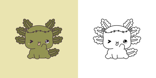 Cute halloween axolotl clipart Royalty Free Vector Image